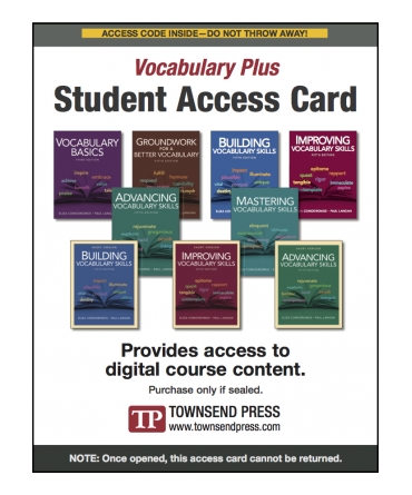 Vocabulary Plus - Student Access Card (printed) - Townsend Press